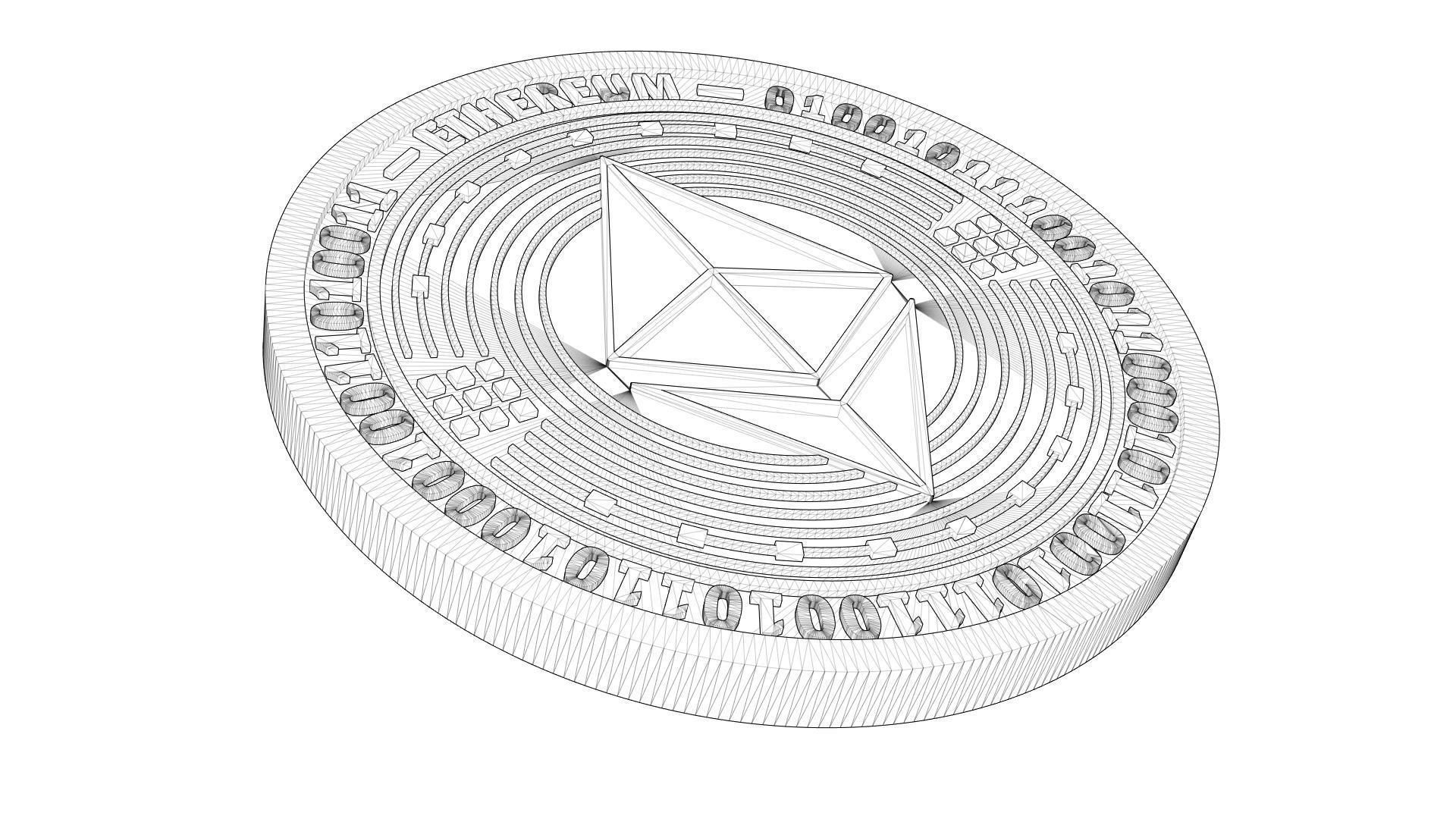 Ethereum Coin 3d Model - Ethereum STL 3d Print 3D model 3D printable ...