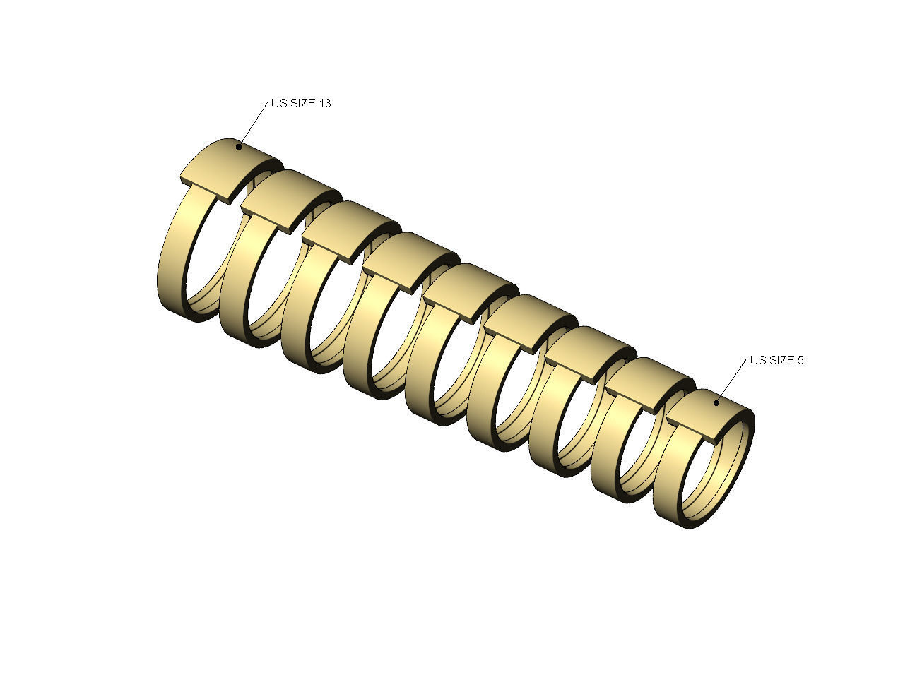 Tapered overlapping band 3D model 3D printable | CGTrader