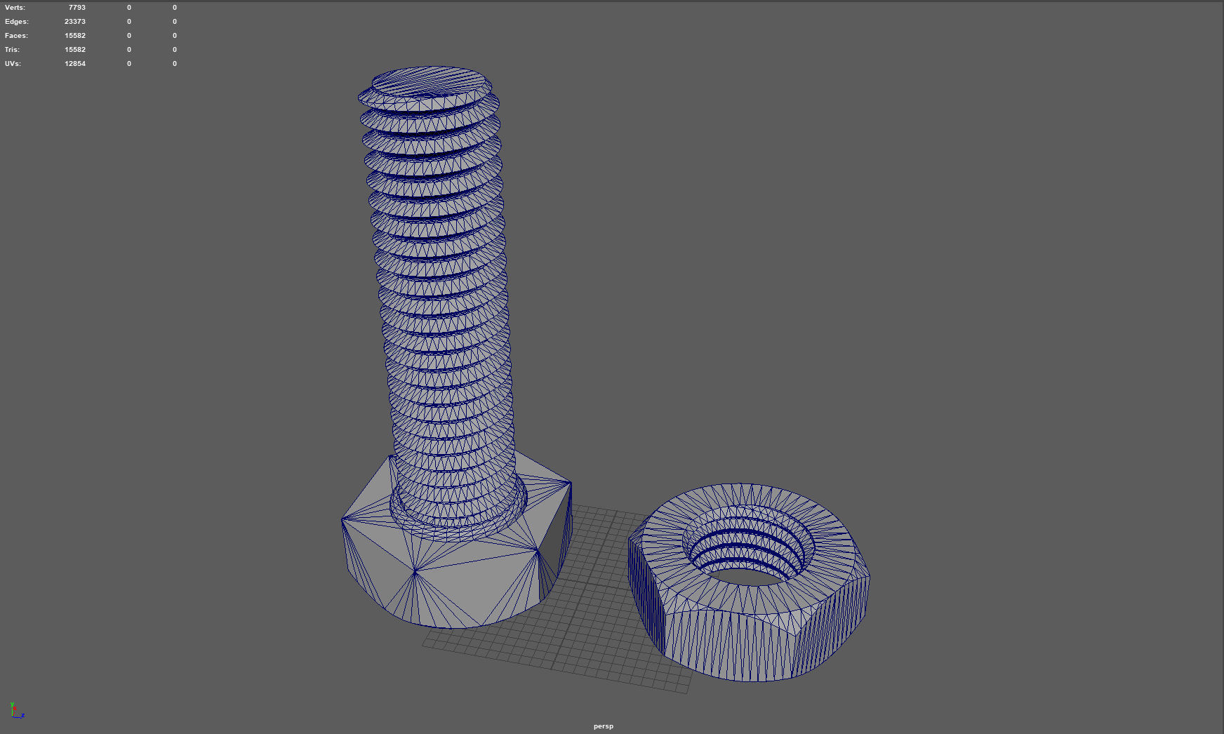 Screw and nut 3D model 3D printable | CGTrader
