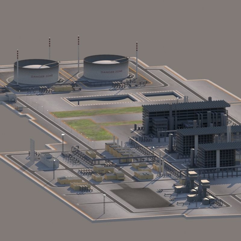 LNG plant and the Oil terminal 3D model | CGTrader