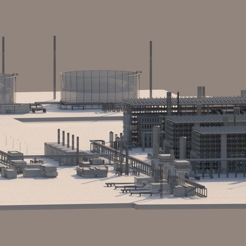 LNG plant and the Oil terminal 3D model | CGTrader