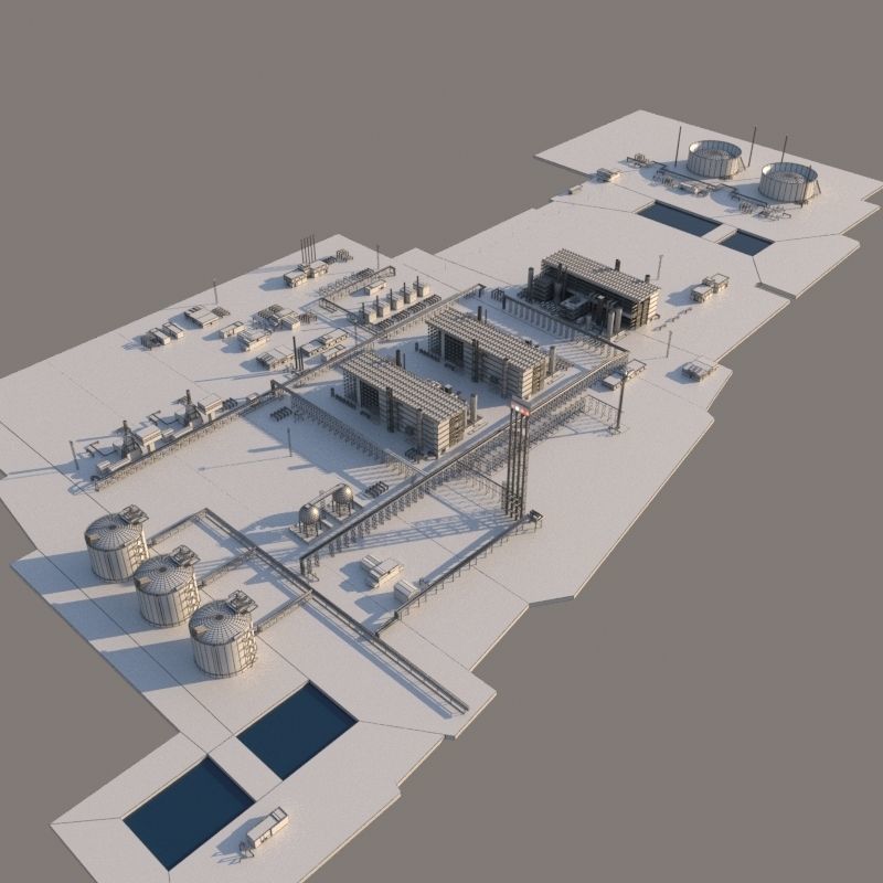 LNG plant and the Oil terminal 3D model | CGTrader