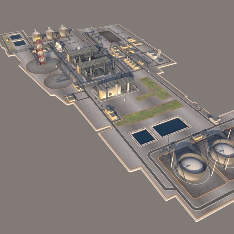 LNG plant and the Oil terminal 3D model | CGTrader