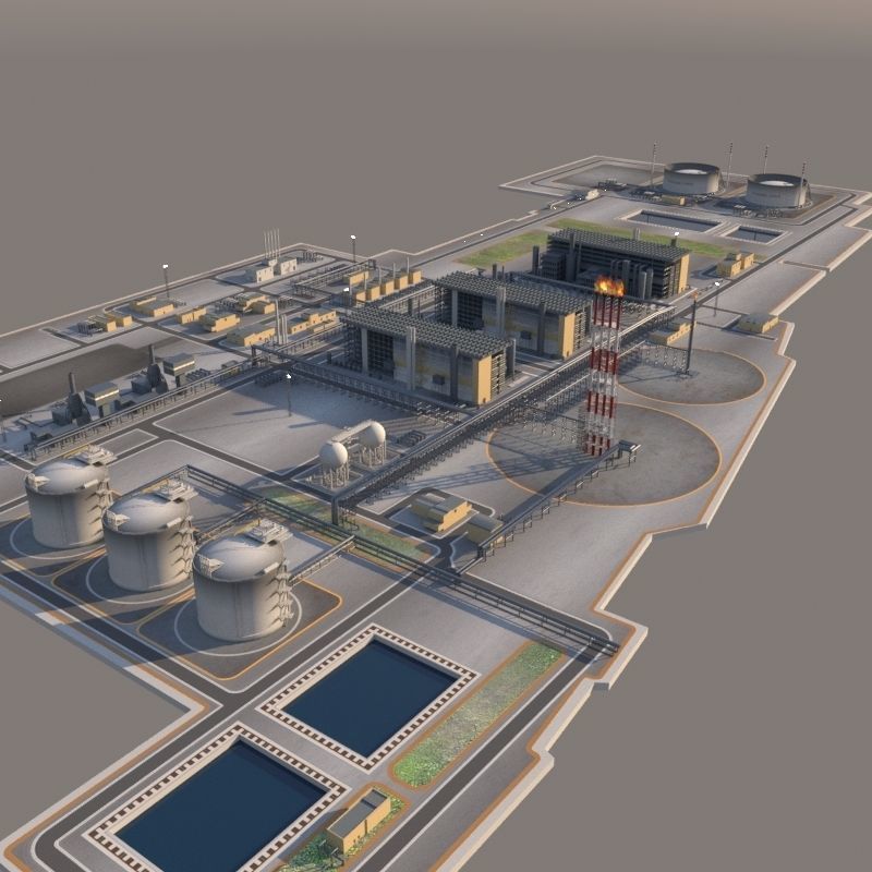 LNG plant and the Oil terminal 3D model | CGTrader
