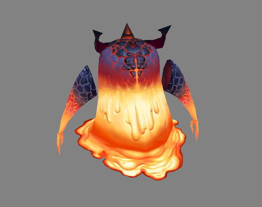 3D model Cartoon lava monster - Fire demon - fire devil VR / AR / low ...