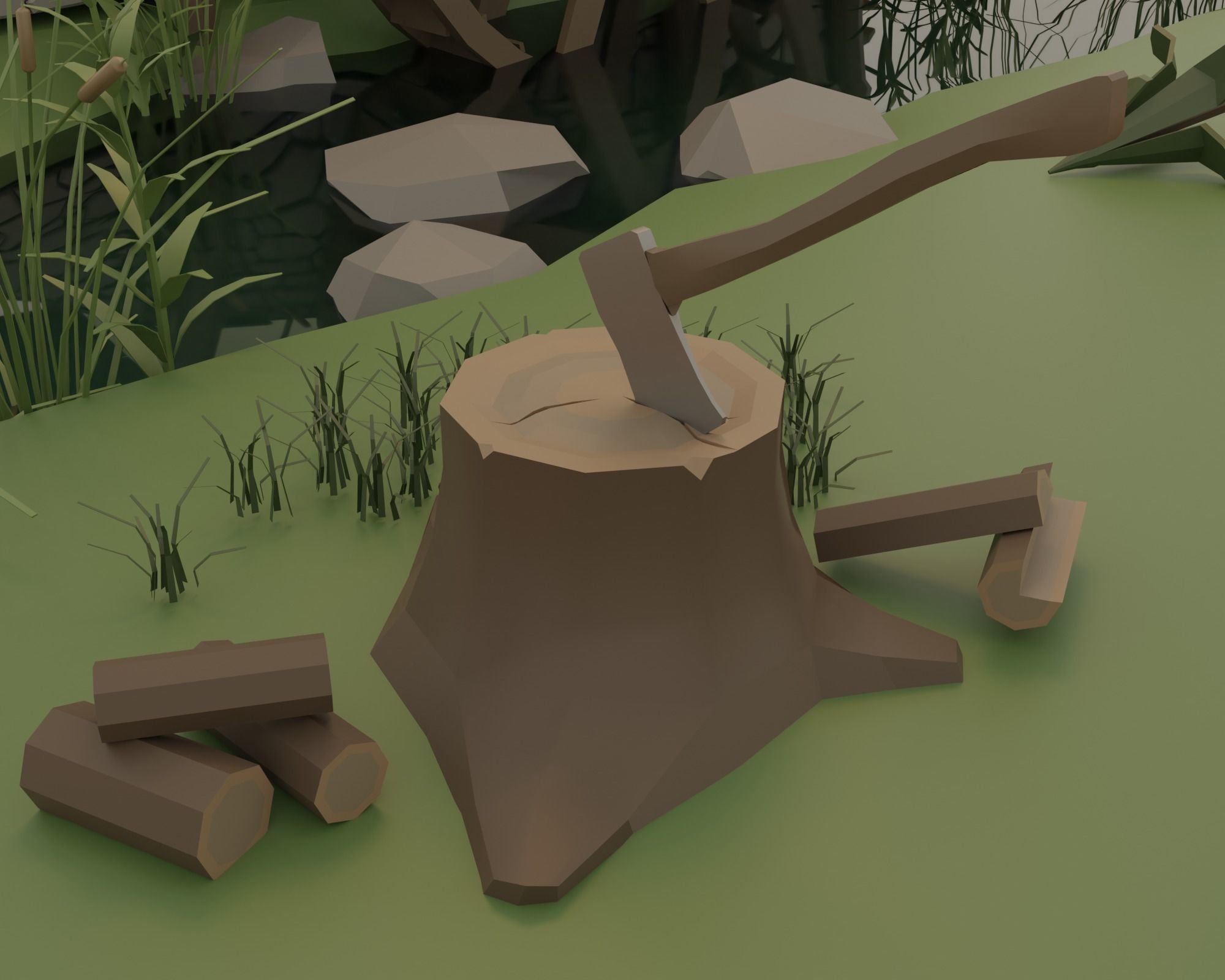 3D model Hydraulic sawmill VR / AR / low-poly | CGTrader