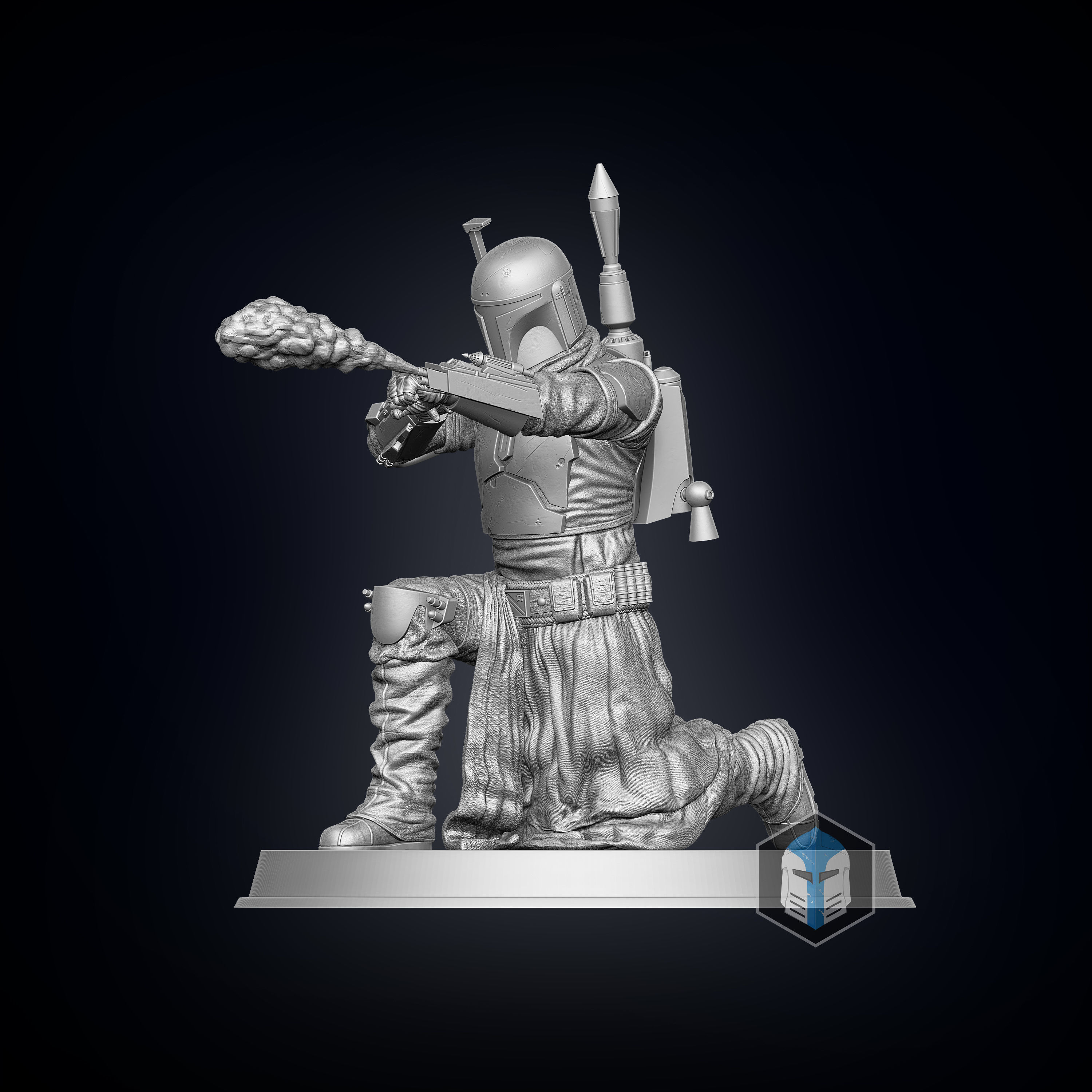 Boba Fett Figurine - Pose 2 3D model 3D printable | CGTrader