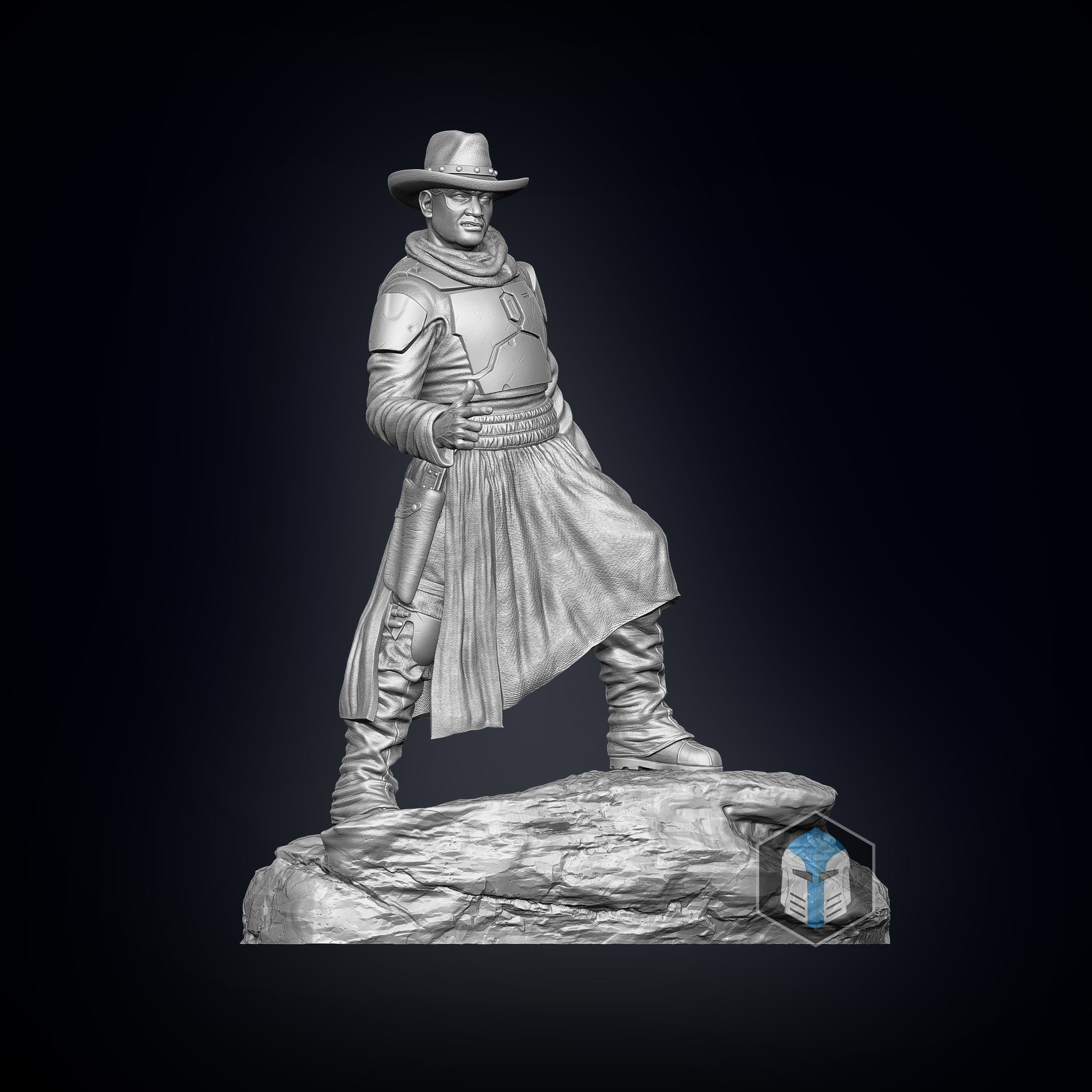 Boba Fett Figurine - Pose 5 3D model 3D printable | CGTrader