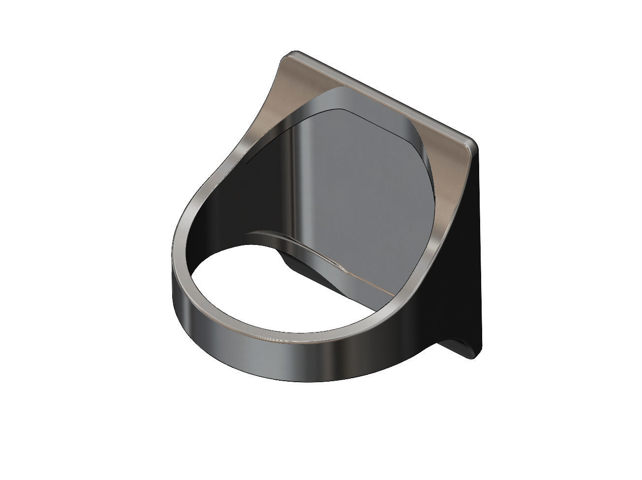 Large basic flat top rectangular signet ring 3D model 3D printable ...