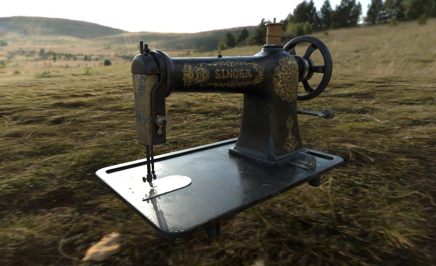 3D model Retro Tailor machine 0001 VR / AR / low-poly | CGTrader