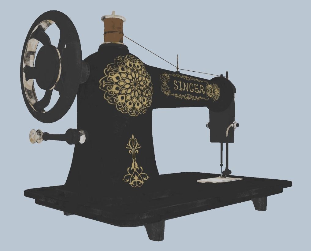 3D model Retro Tailor machine 0001 VR / AR / low-poly | CGTrader