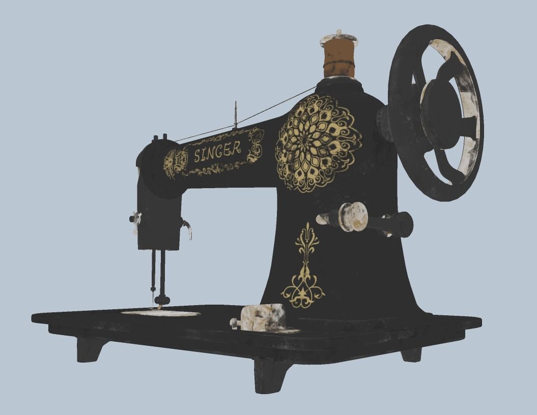3D model Retro Tailor machine 0001 VR / AR / low-poly | CGTrader