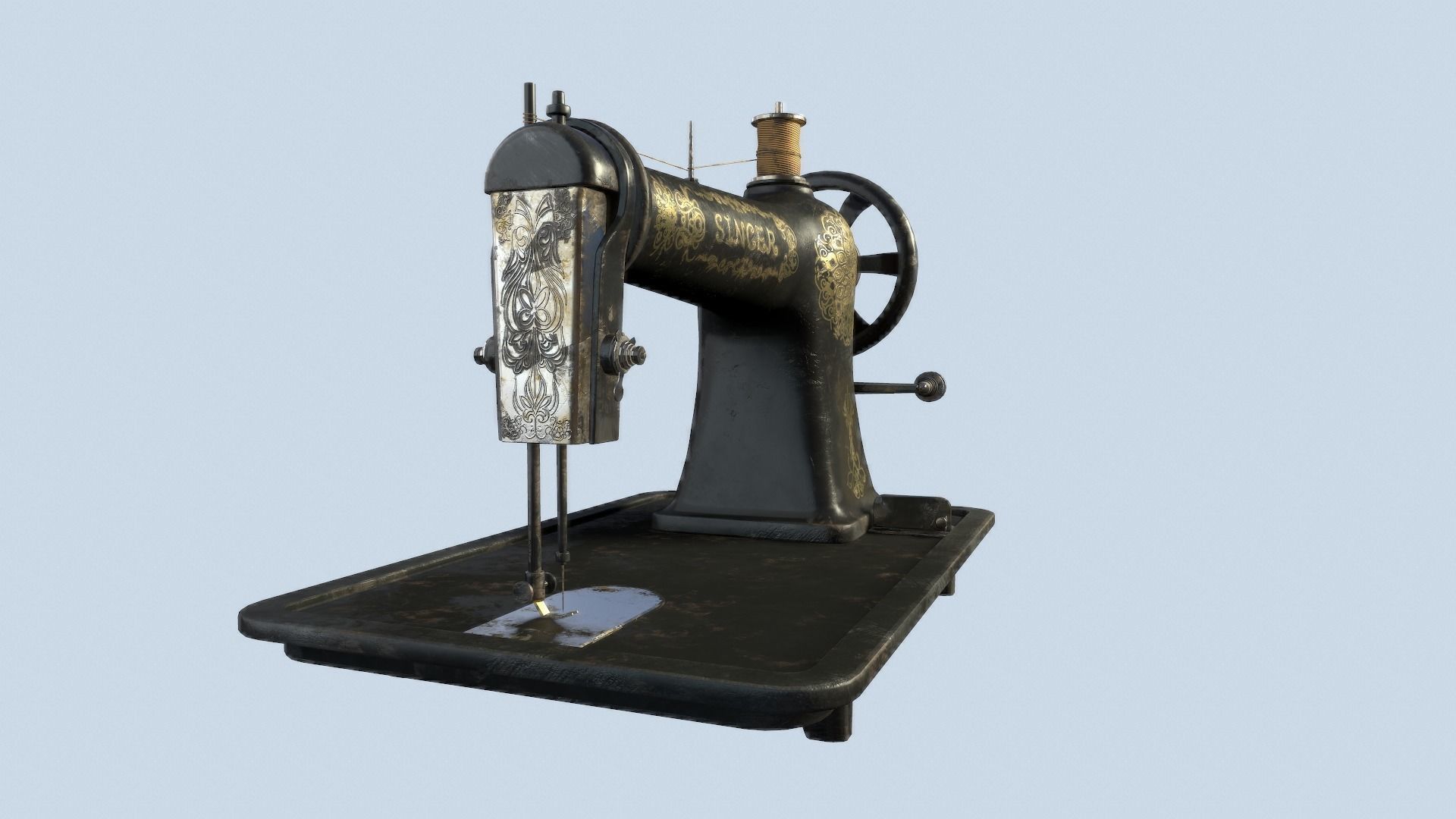 3D model Retro Tailor machine 0001 VR / AR / low-poly | CGTrader