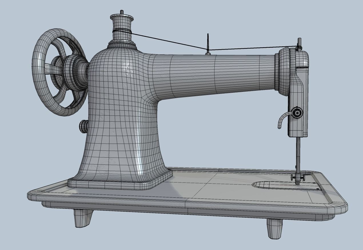 3D model Retro Tailor machine 0001 VR / AR / low-poly | CGTrader