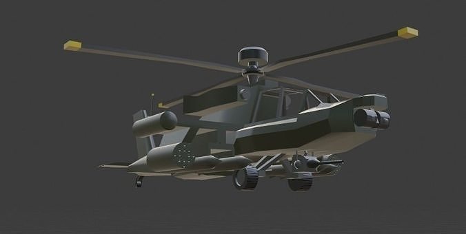 3D model Ah-64 With Ringing animation VR / AR / low-poly | CGTrader