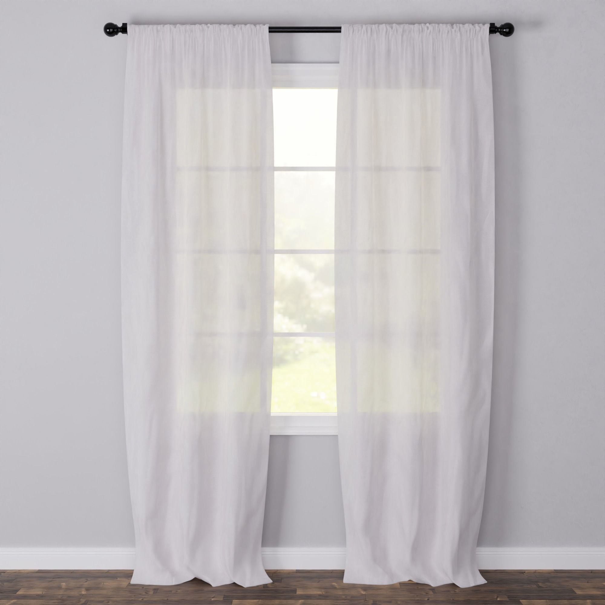 Semi-Sheer Rod Pocket Curtain - Blender free 3D model | CGTrader