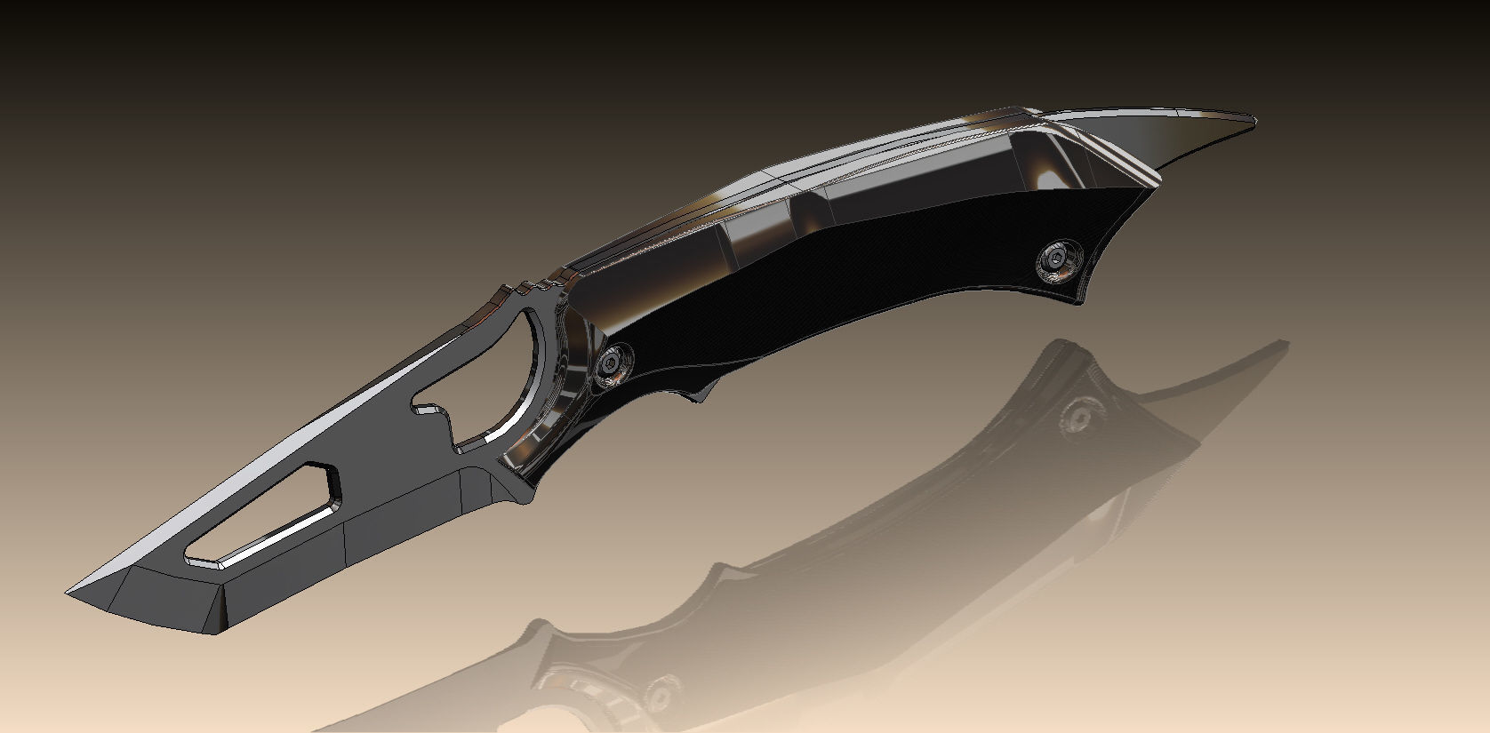 Knife with spring loaded window breaker 3D model 3D printable | CGTrader