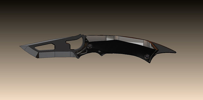 Knife with spring loaded window breaker 3D model 3D printable | CGTrader