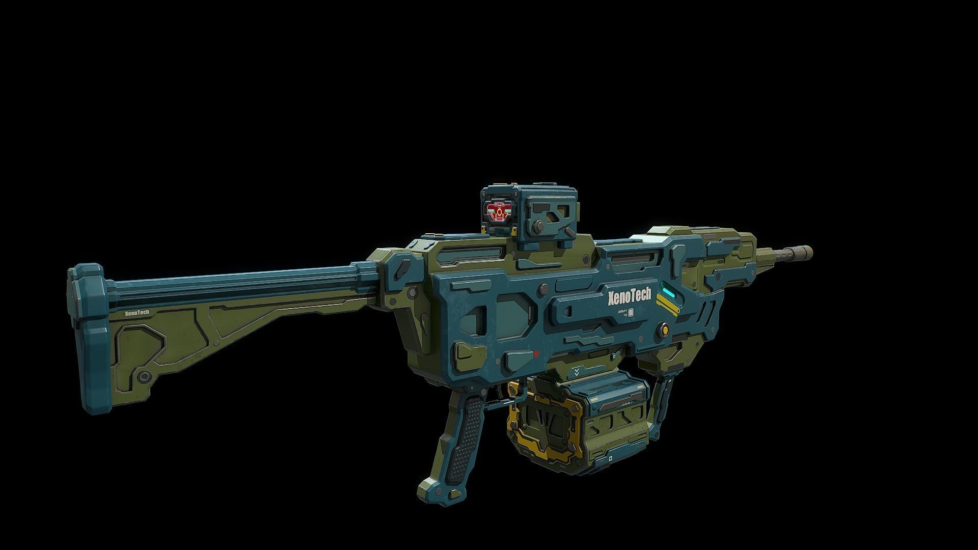 3D model Sci fi heavy assault rifle VR / AR / low-poly | CGTrader