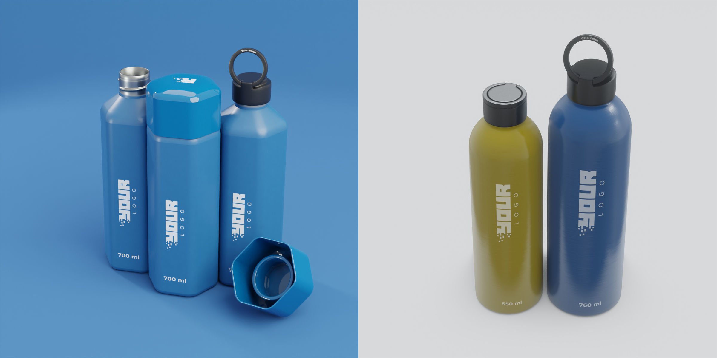 Water bottles 3D Model Collection | CGTrader