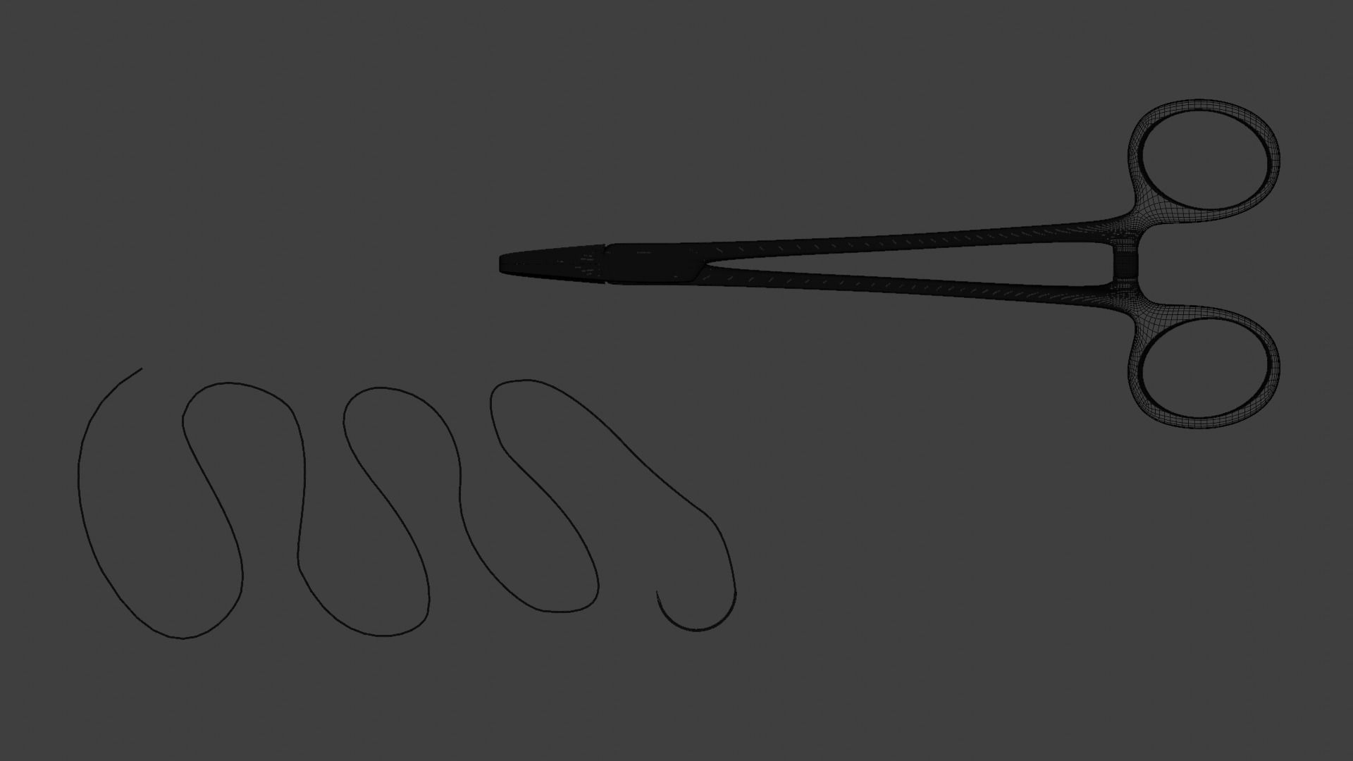 Suture forceps and needles with sutures 3D model | CGTrader
