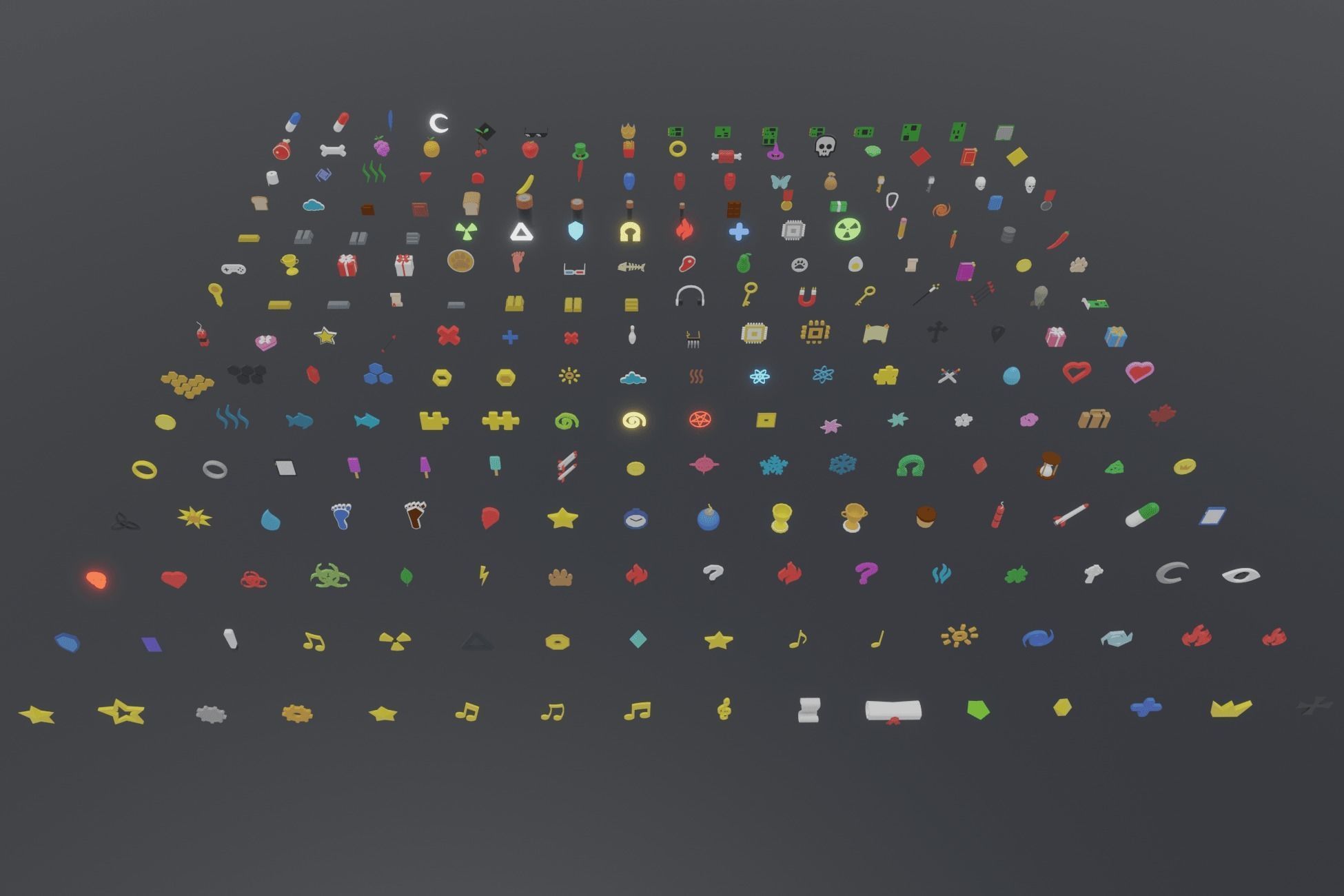 3D model LowPoly Collectible Items and Icons VR / AR / low-poly | CGTrader