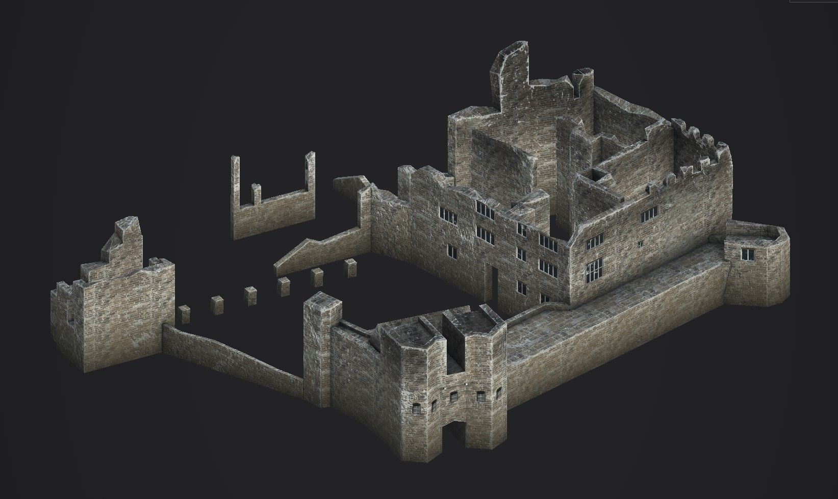 3D model Berry Pomeroy Castle VR / AR / low-poly | CGTrader