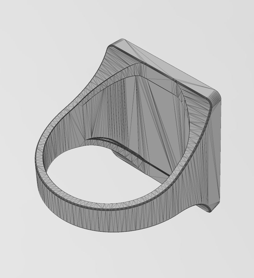 Dollar sign large rectangular ring size 6to13 3D model 3D printable ...