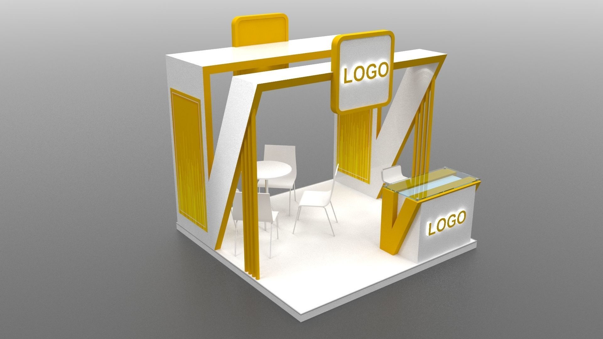 Exhibition Stall 3 x 3 meters 3D model | CGTrader
