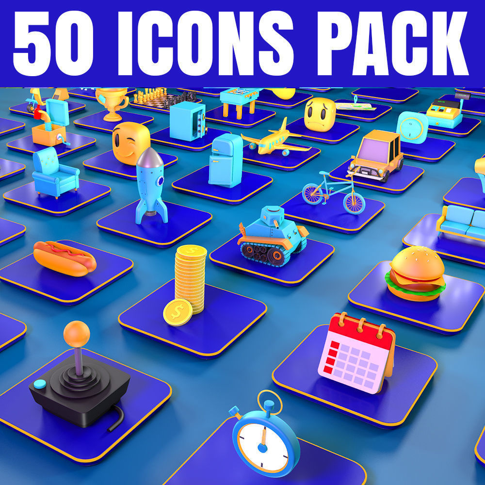 3D model Collection icon pack vol 1 - 3D model VR / AR / low-poly ...