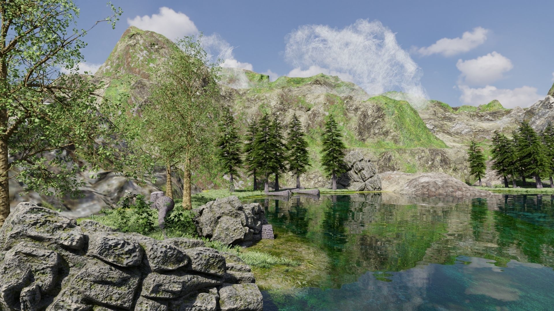 Lake Scene 3D model | CGTrader