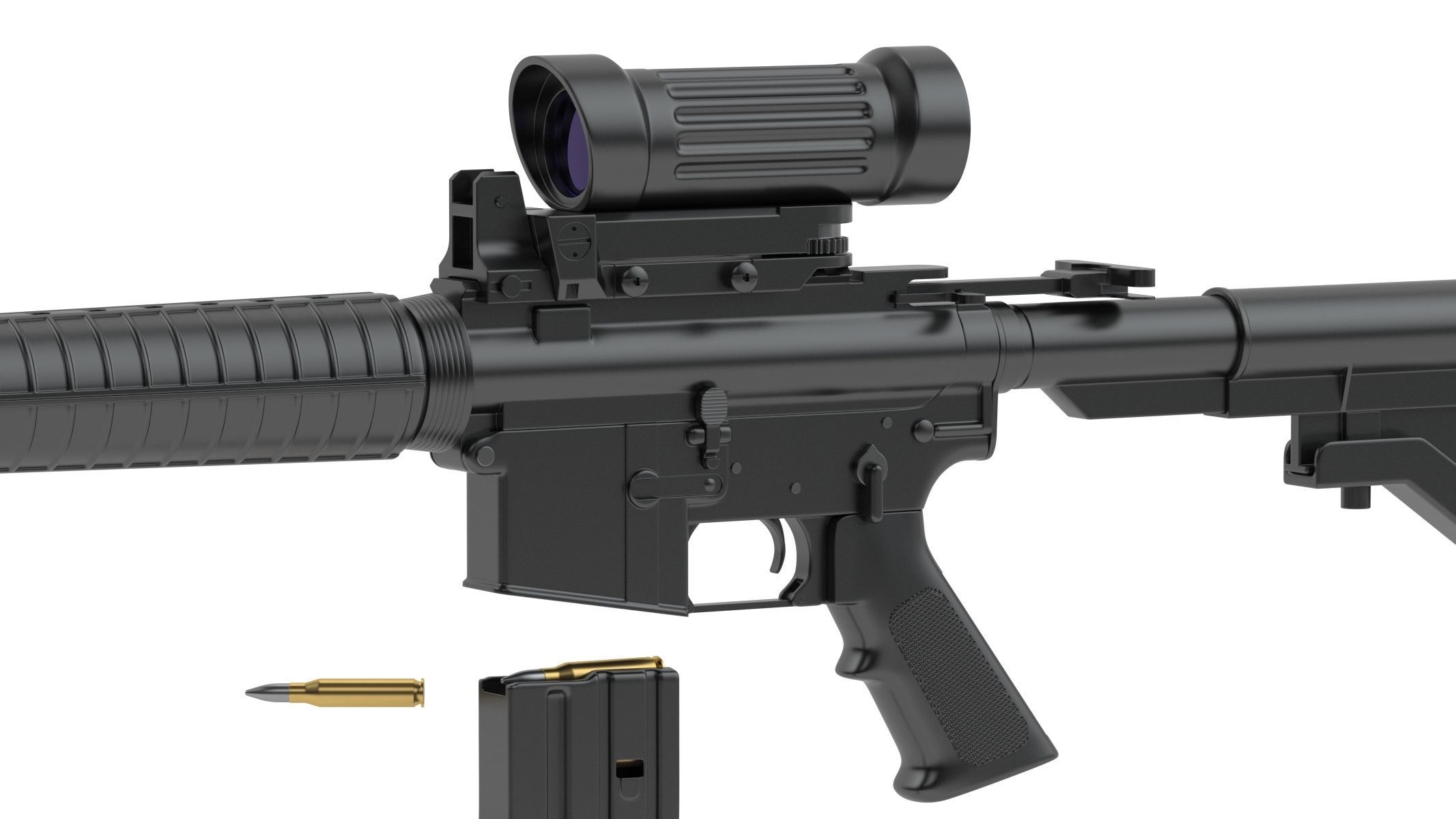 Colt Canada C7A2 3D model | CGTrader