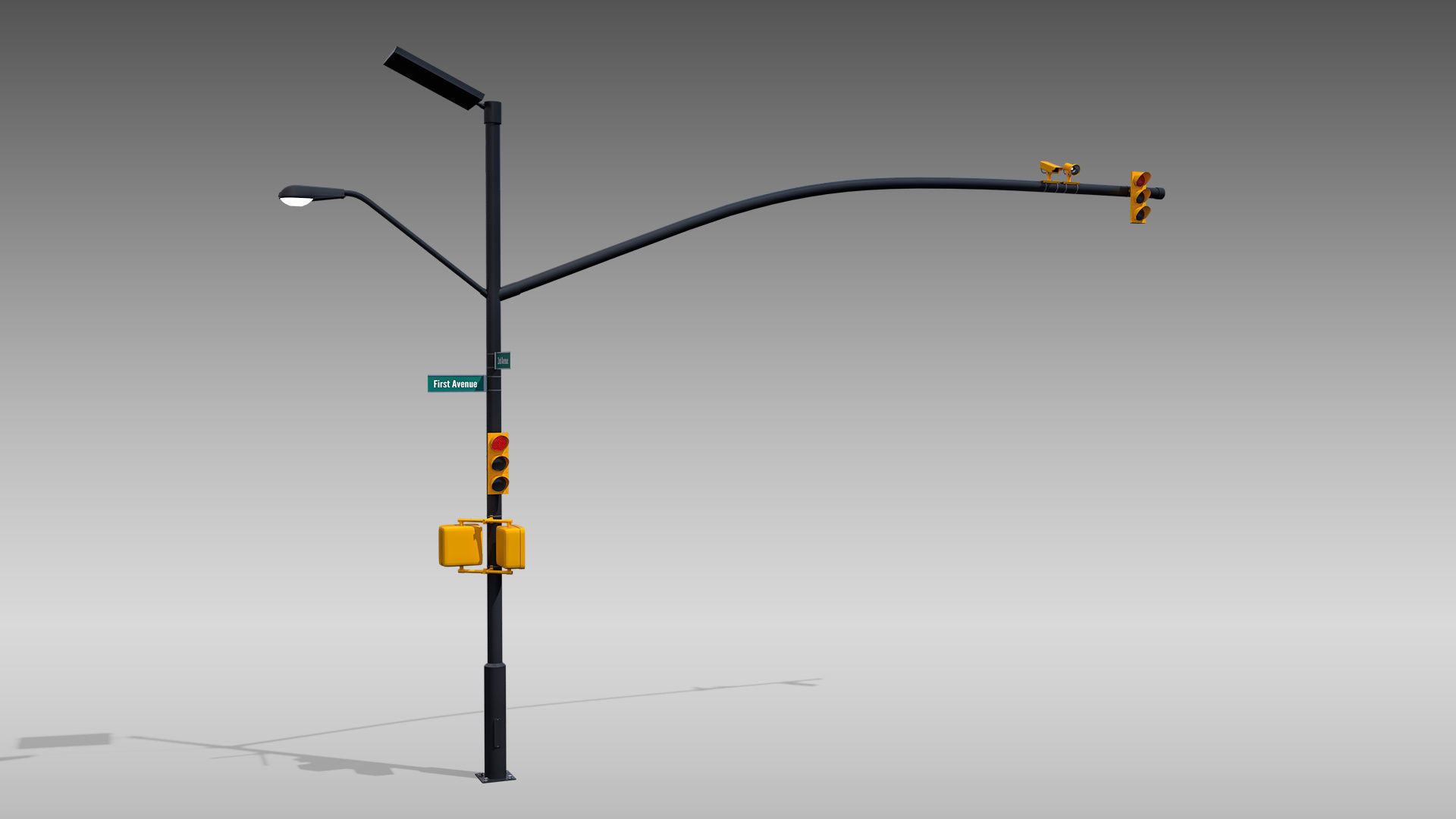 Intersection Traffic Light and Camera 3D model | CGTrader