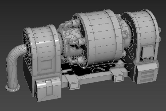 3D model Low-poly old rusty sci-fi generator VR / AR / low-poly | CGTrader