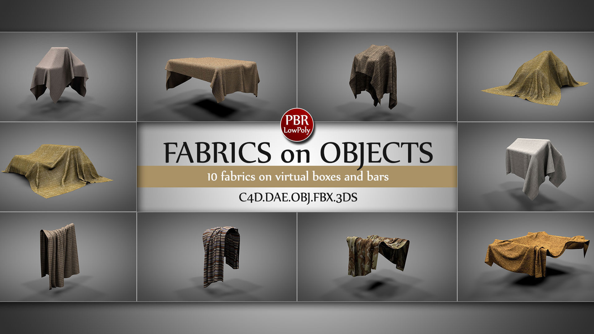 3D model Fabrics on Virtual Objects VR / AR / low-poly | CGTrader
