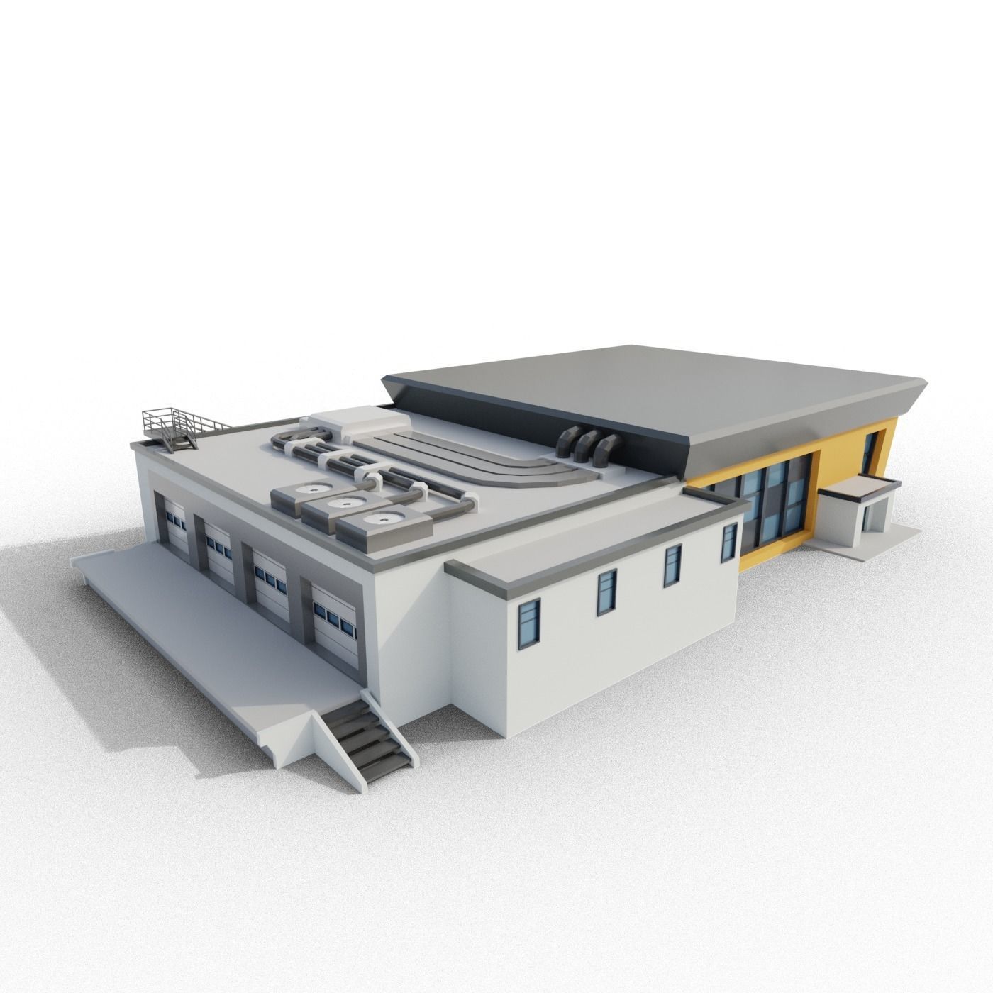 3D model Low Poly Mall building VR / AR / low-poly | CGTrader