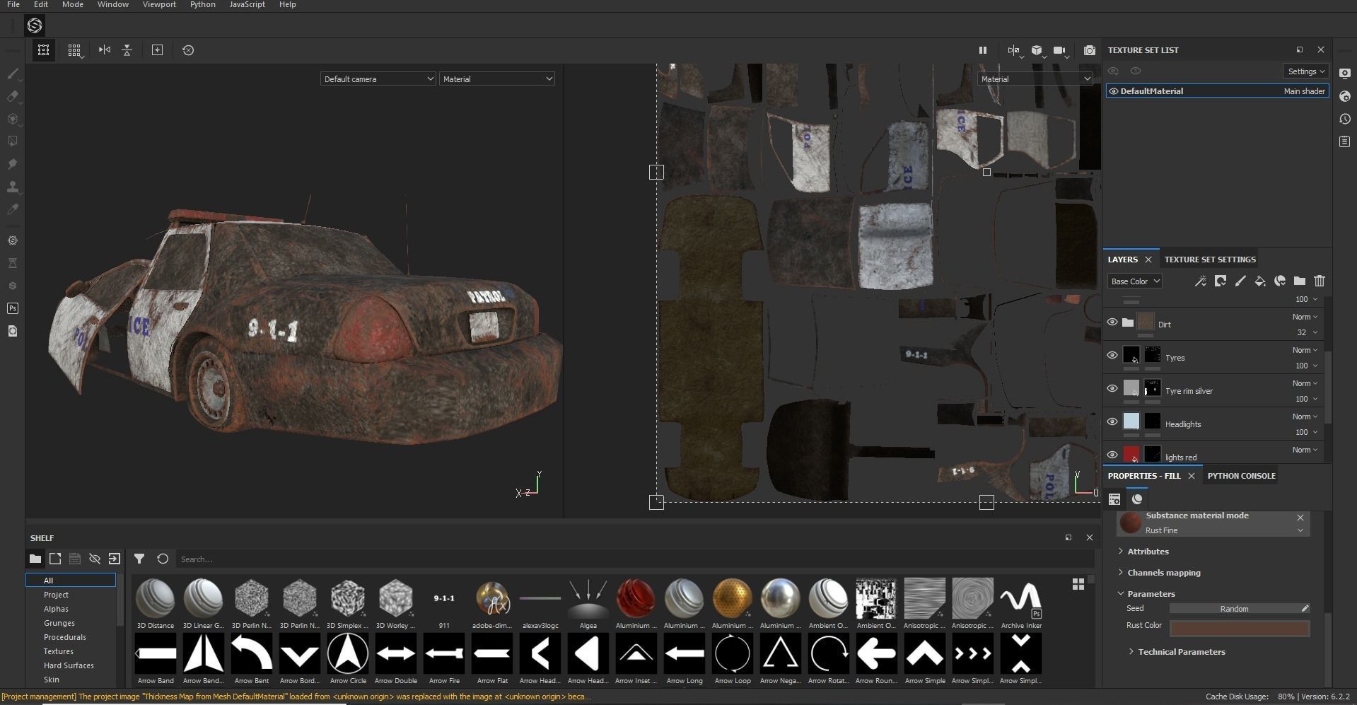 Abandoned wrecked old damaged Police car 3D model | CGTrader
