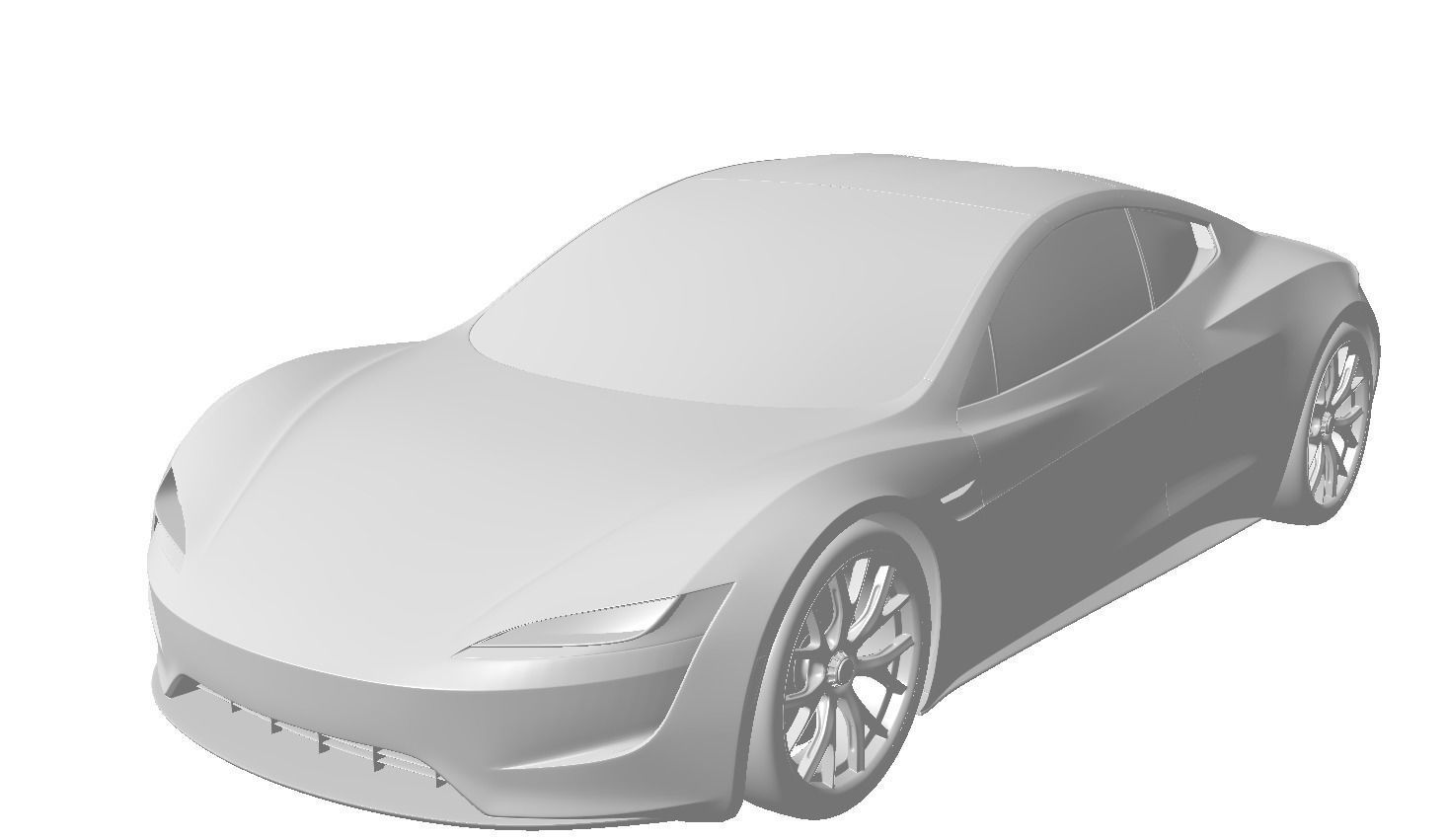 Tesla Roadster 2023 solid for CFD or 3D printing 3D model | CGTrader