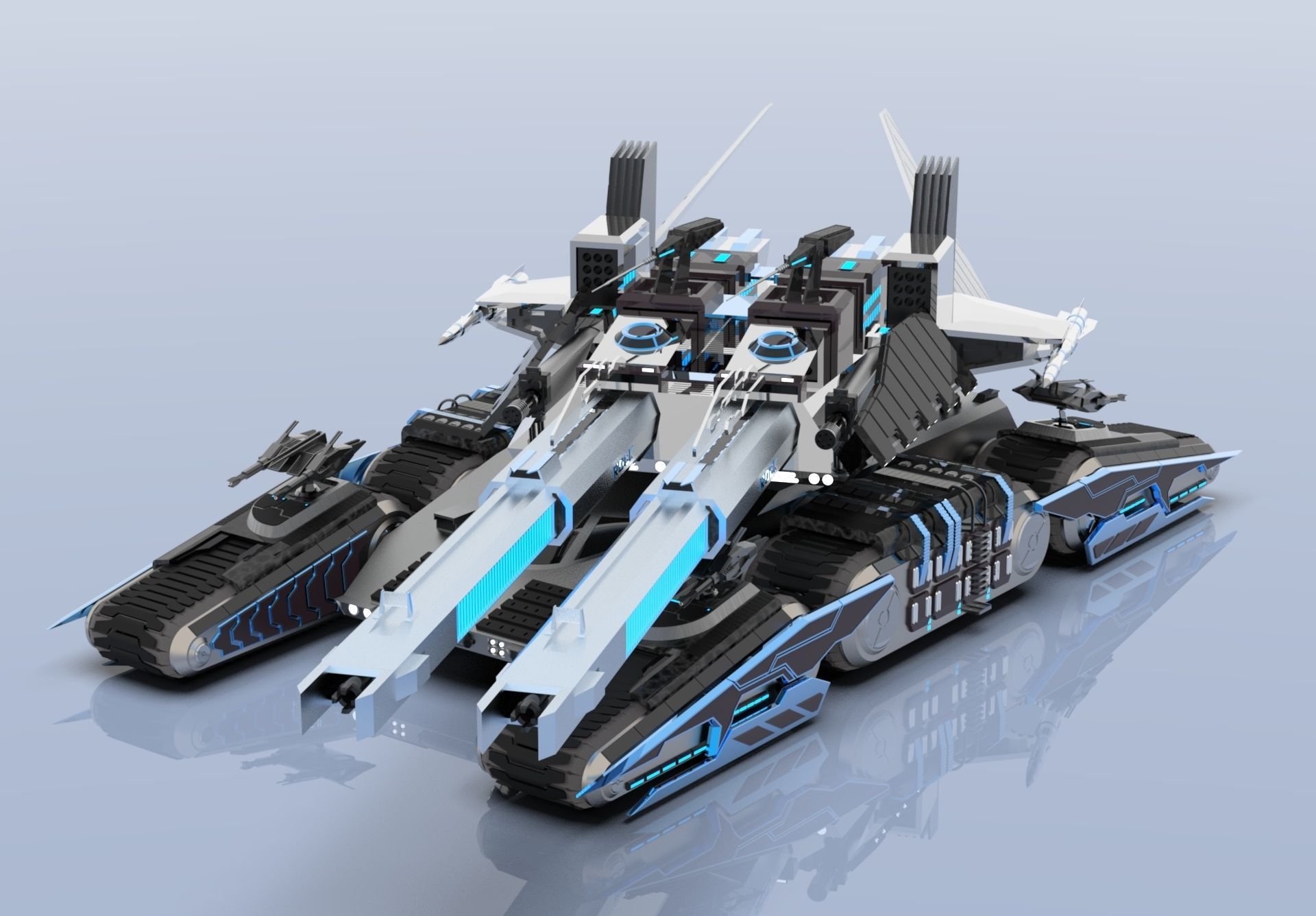 M98A3 Behemoth Super Heavy Tank 3D model animated rigged | CGTrader