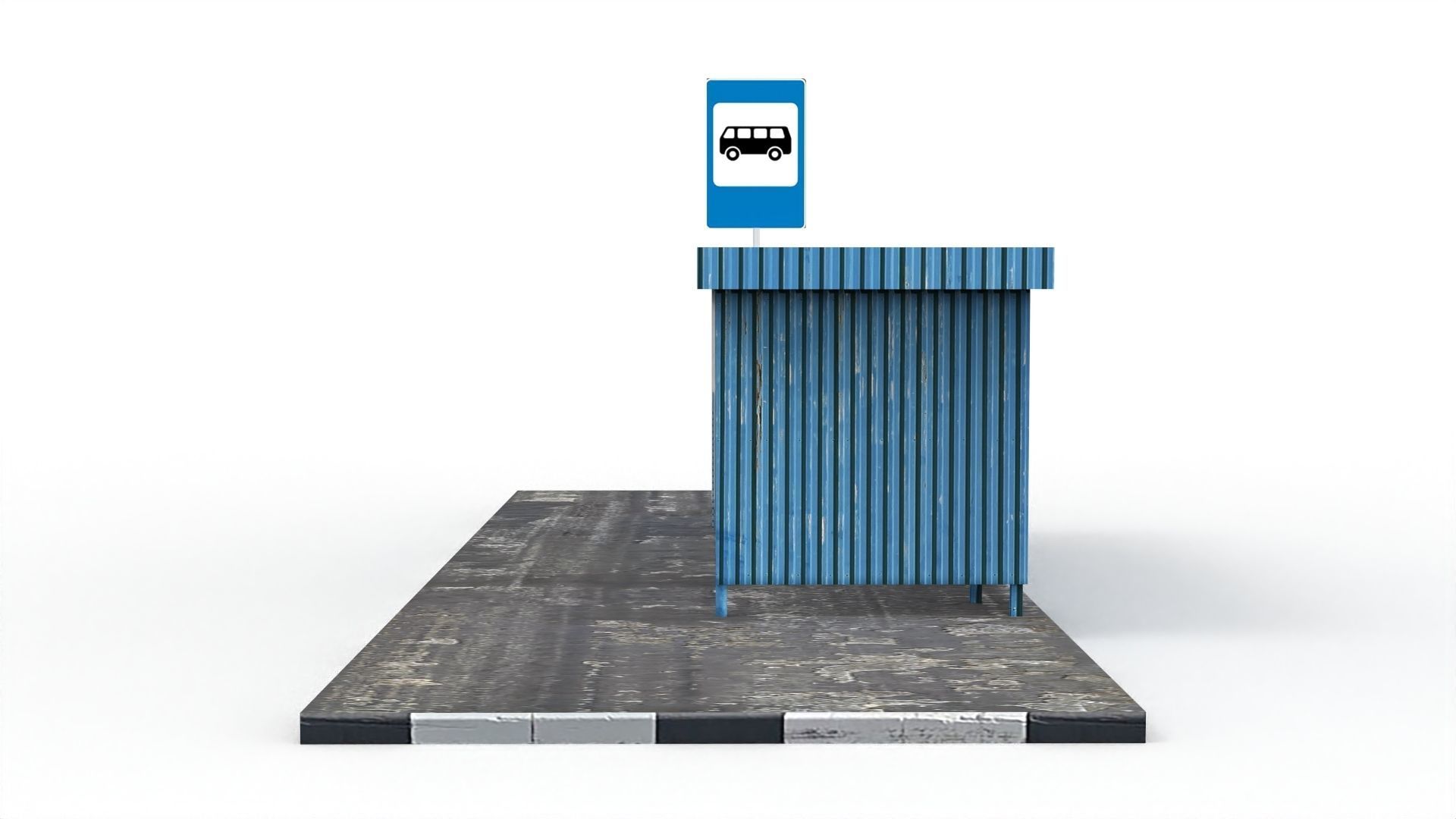 3D model Bus stop VR / AR / low-poly | CGTrader