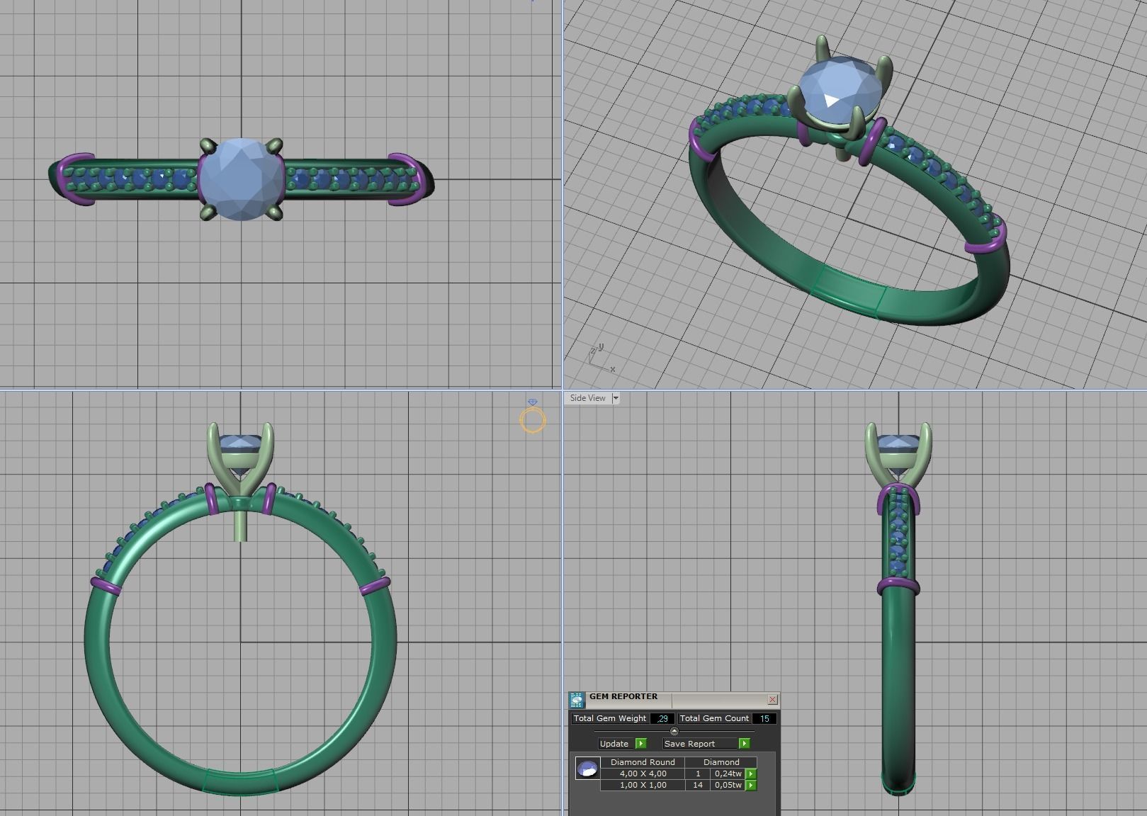 Engagement ring Promise ring Own design 3dmodel 3D model 3D printable ...