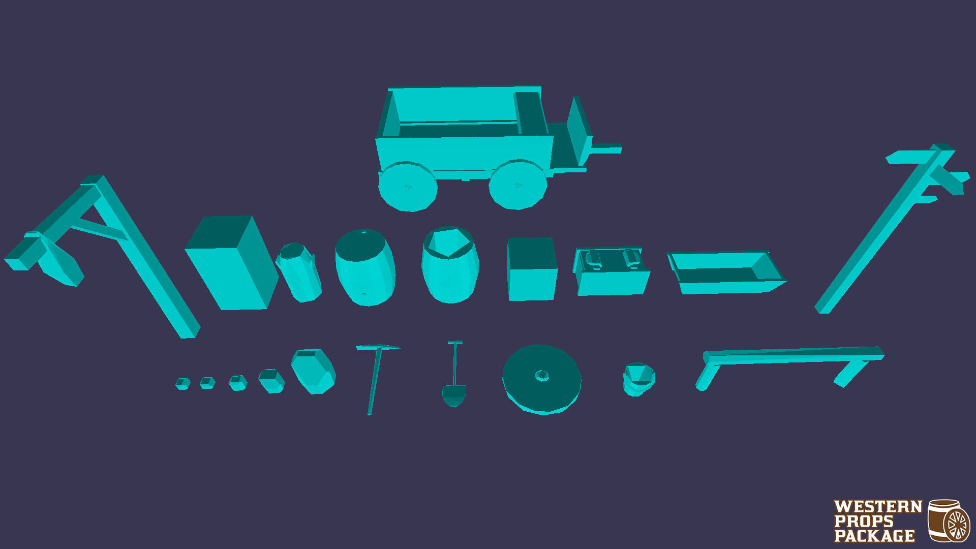 3D model Western Props Package VR / AR / low-poly | CGTrader