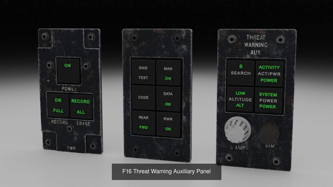 F16 Left Auxiliary Console 3D Model Collection | CGTrader