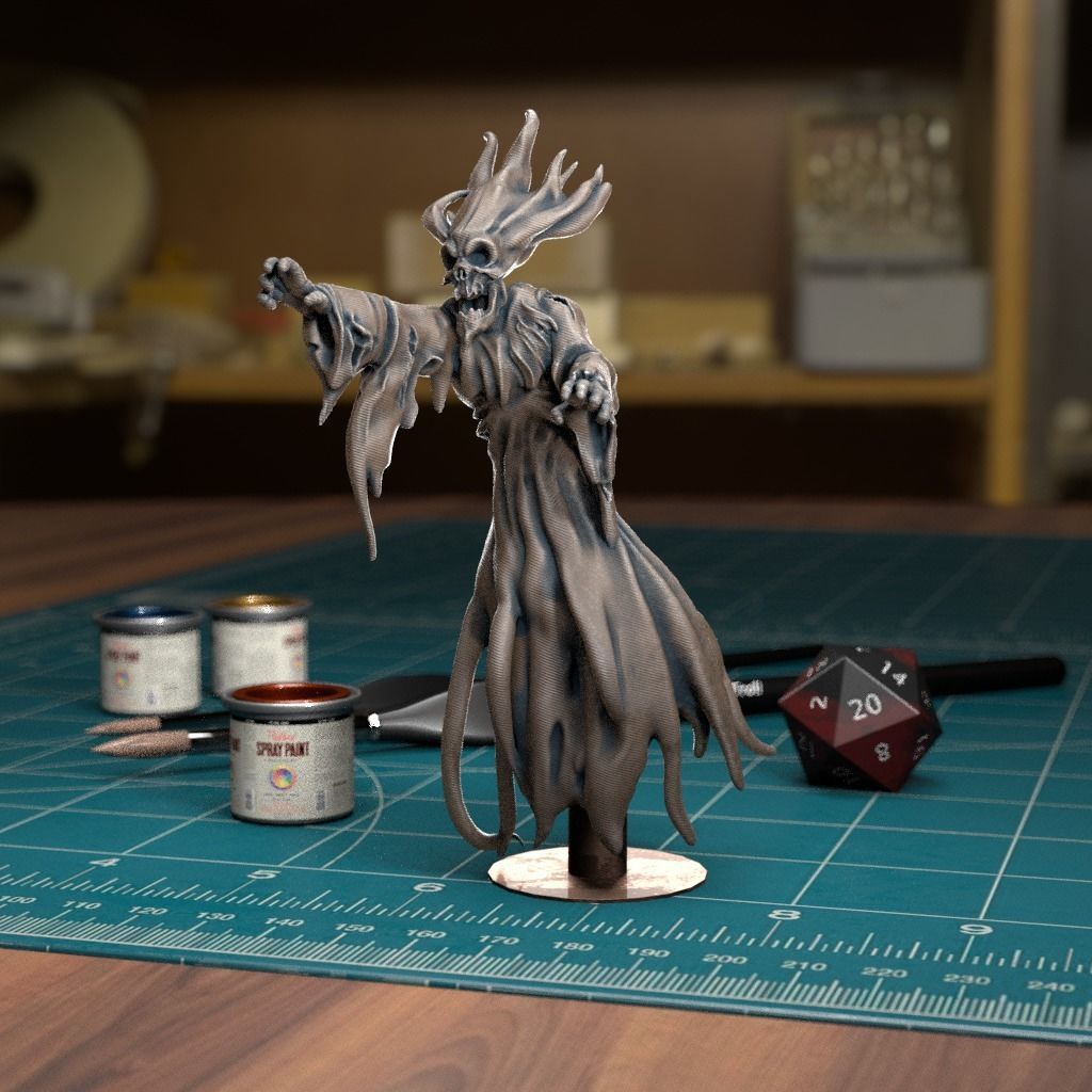 Flying Specter with Base Pre-supported 3D model 3D printable | CGTrader