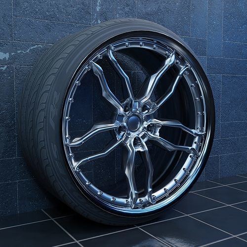 3D model Custom Design Configurable Car Wheel One VR / AR / low-poly ...