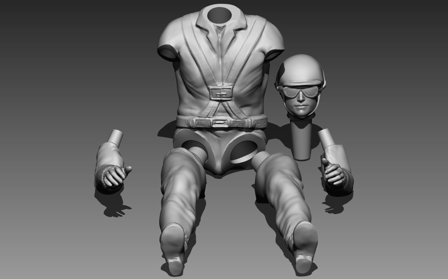 Vintage Car Driver Pilot 3D model 3D printable | CGTrader