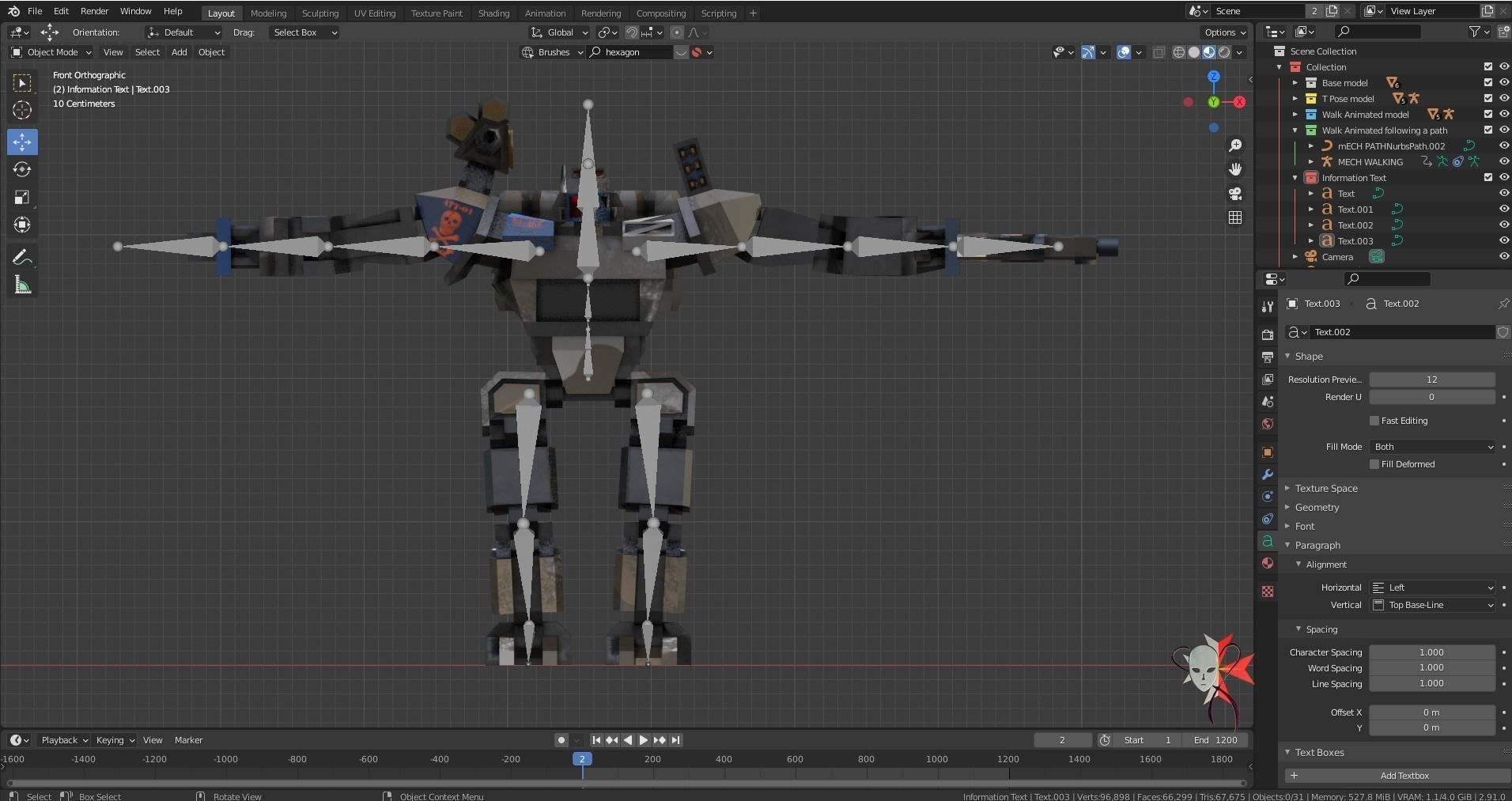 3D model Low Poly Mecha Robot rigged with two animations included VR ...