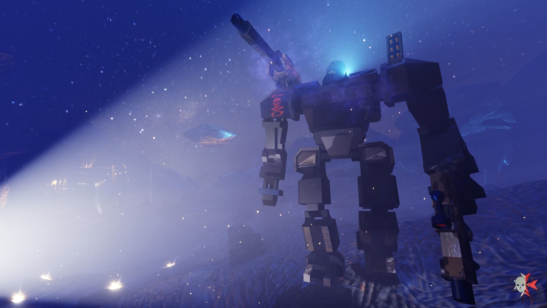 3D model Low Poly Mecha Robot rigged with two animations included VR ...