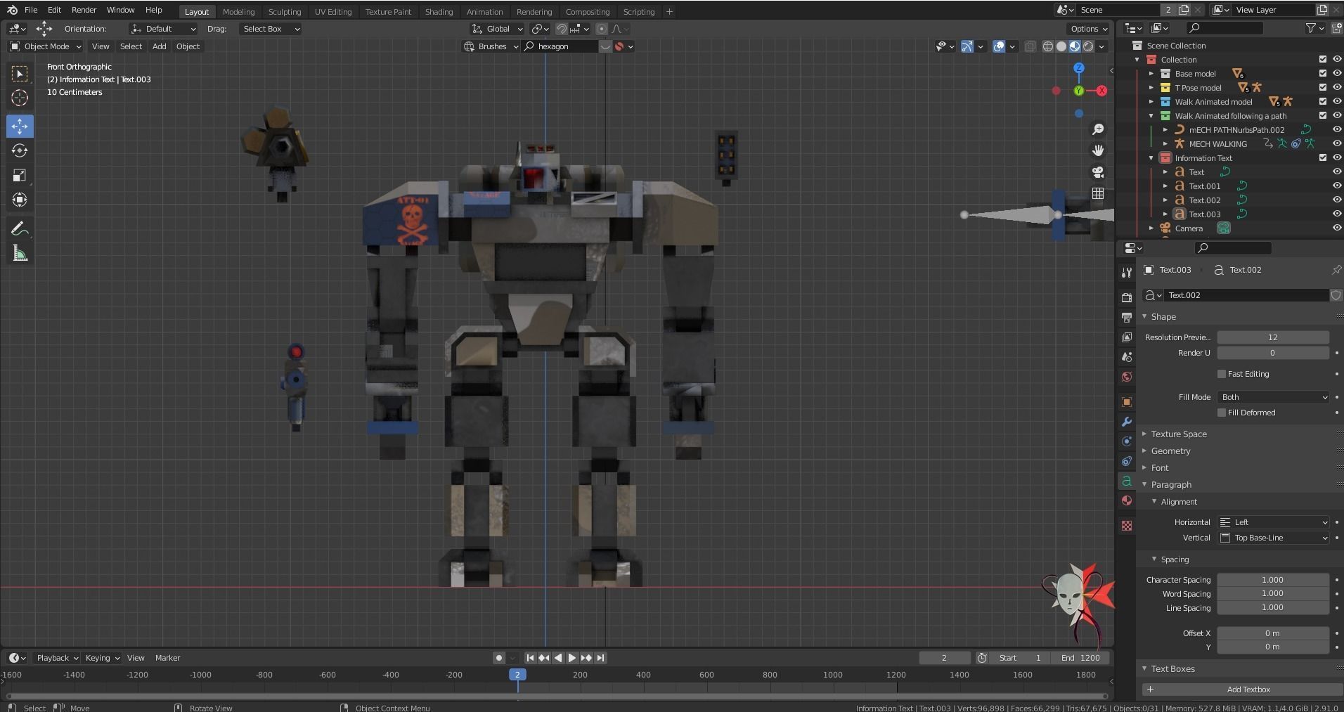 3D model Low Poly Mecha Robot rigged with two animations included VR ...