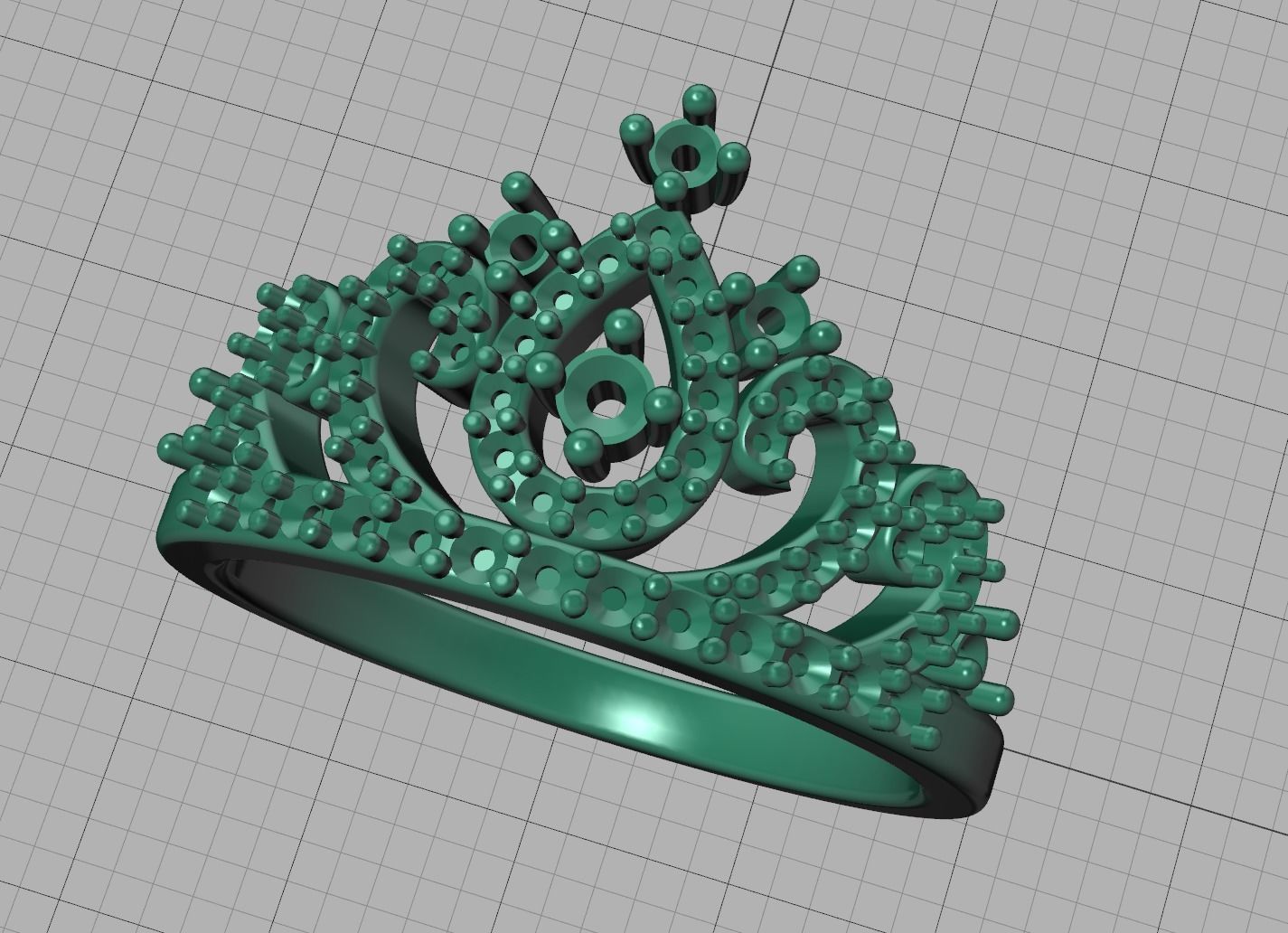 Princess Diamond Tiara Fashion ring 3dmodel 3D model 3D printable ...